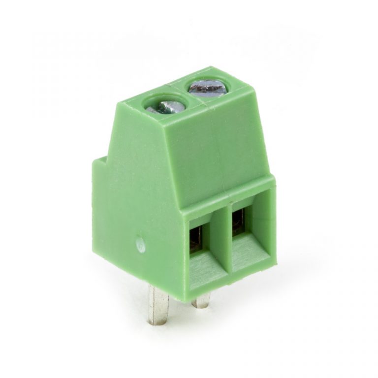 2 Pin Connector PCB Mount Right Angle, Bent Screw Terminal ...